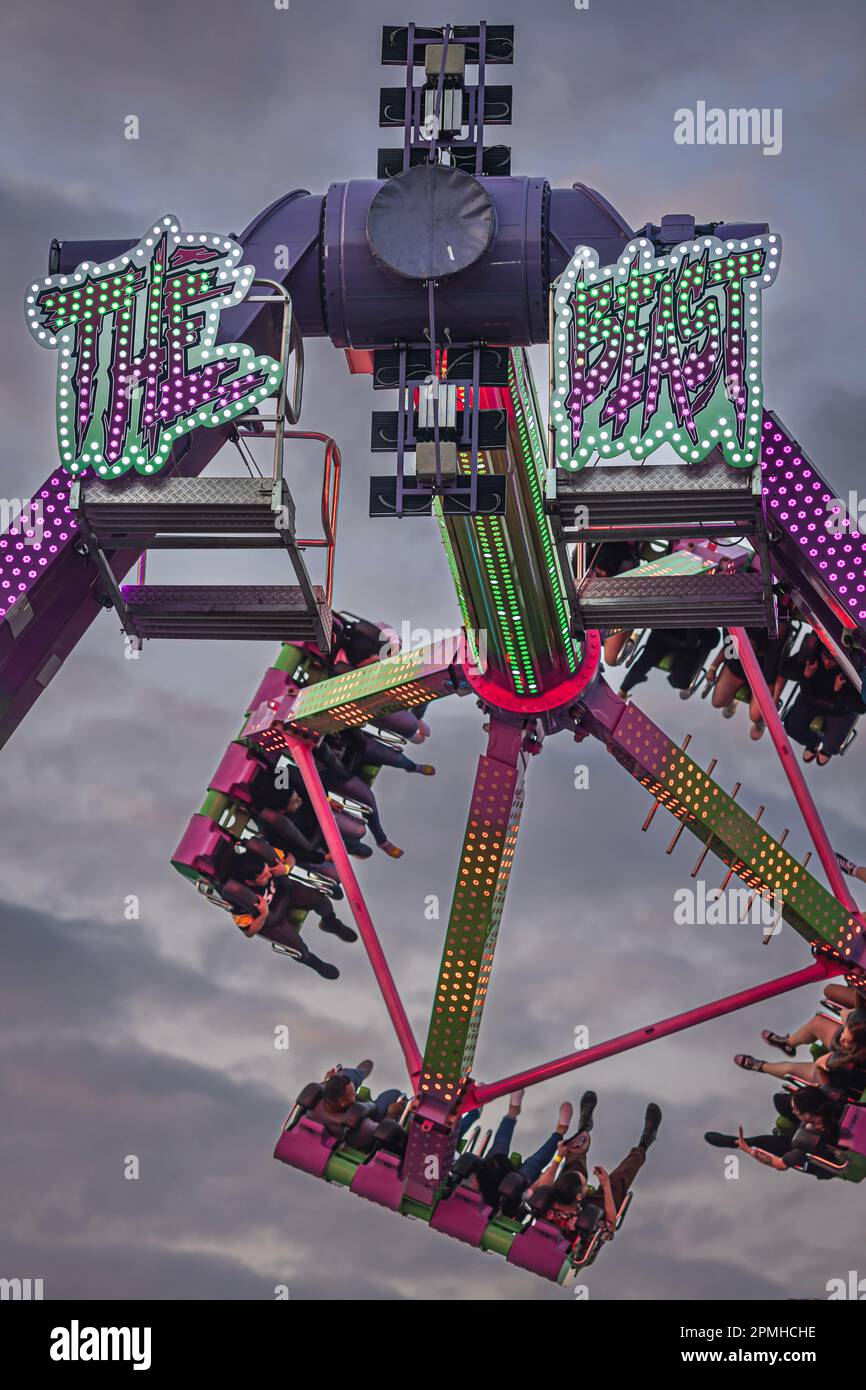Buford, GA / USA - March 31, 2023: Teens get airborne against a ...