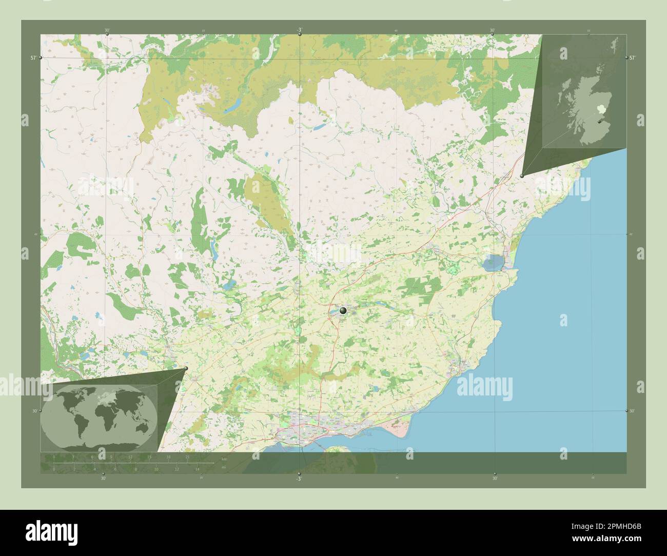 Angus, region of Scotland - Great Britain. Open Street Map. Corner ...