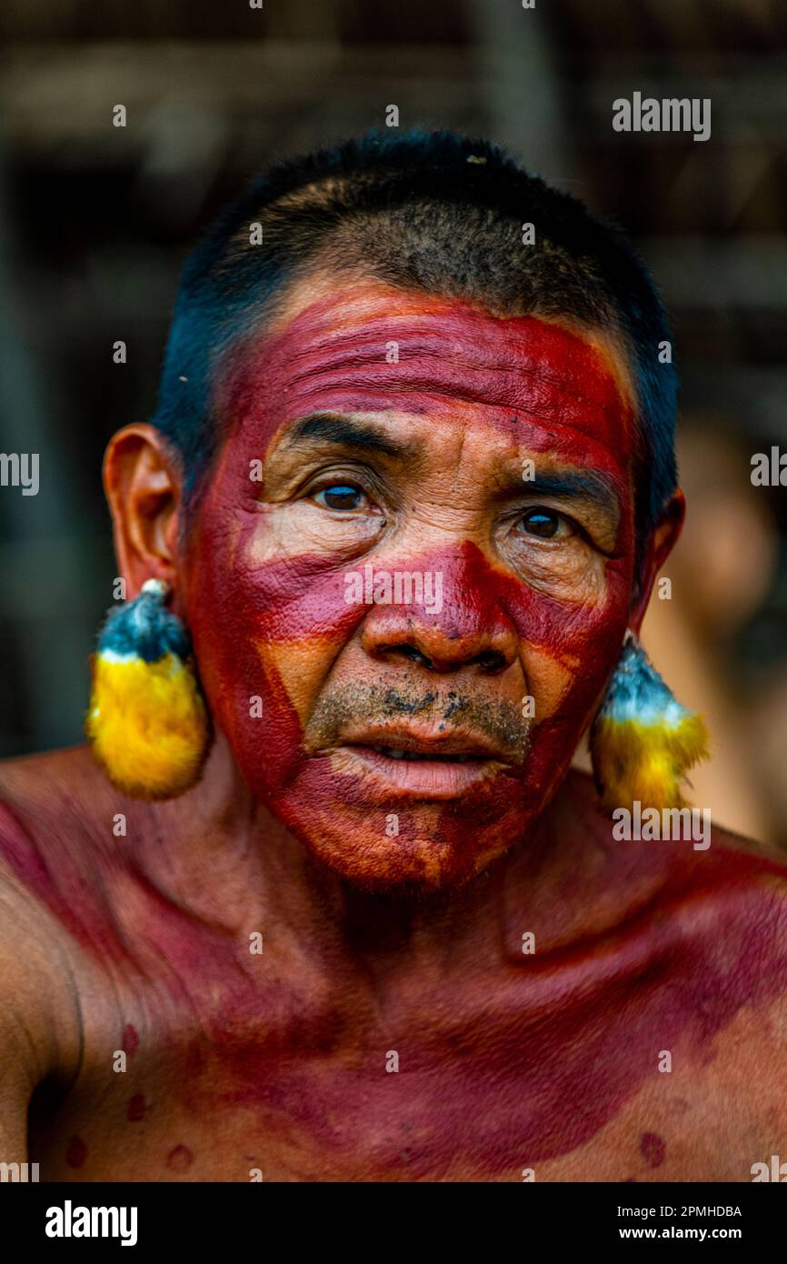 Shamans from the Yanomami tribe practising traditional healing methods ...