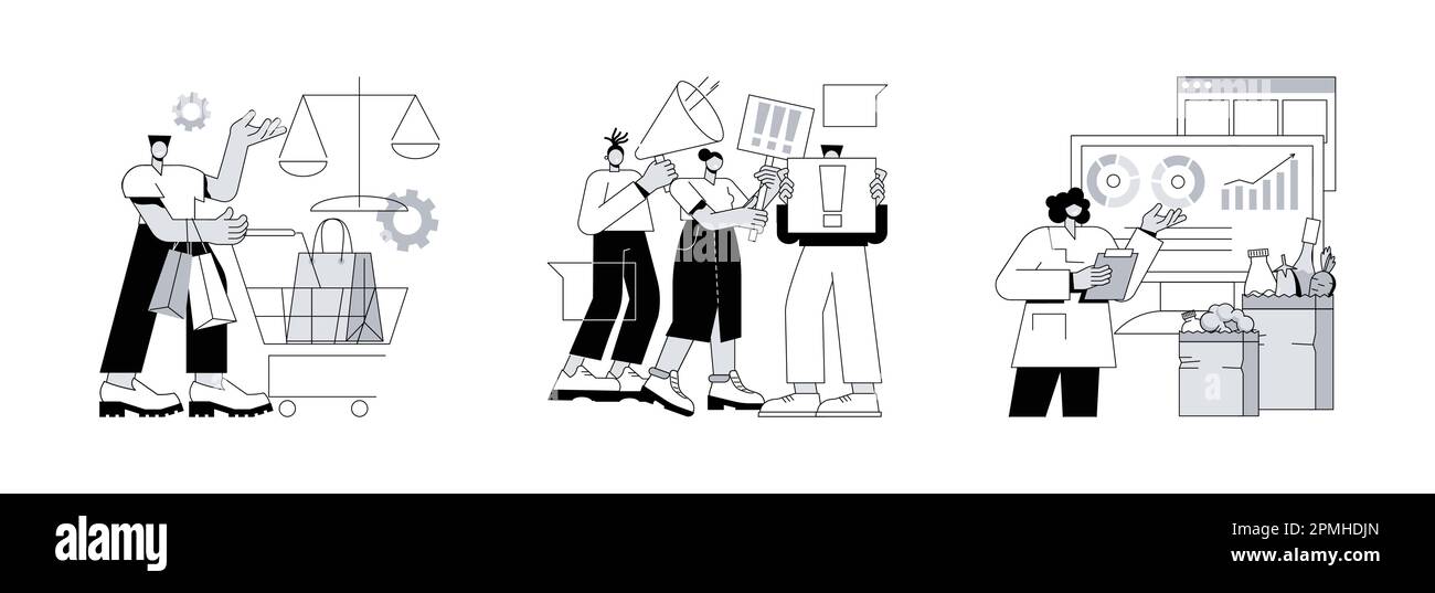 Buyer interests and habits abstract concept vector illustration set ...