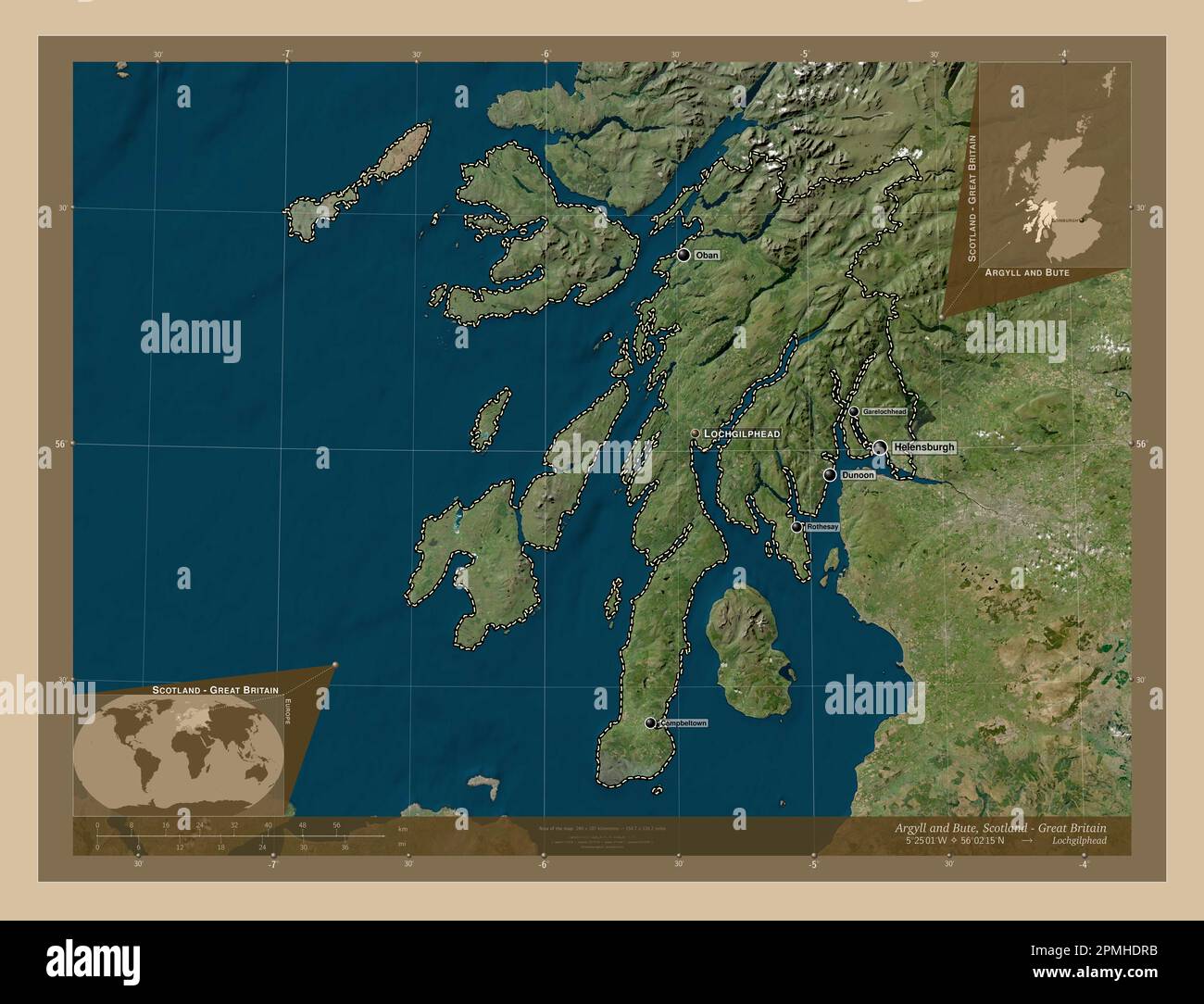 Argyll and Bute, region of Scotland - Great Britain. Low resolution ...
