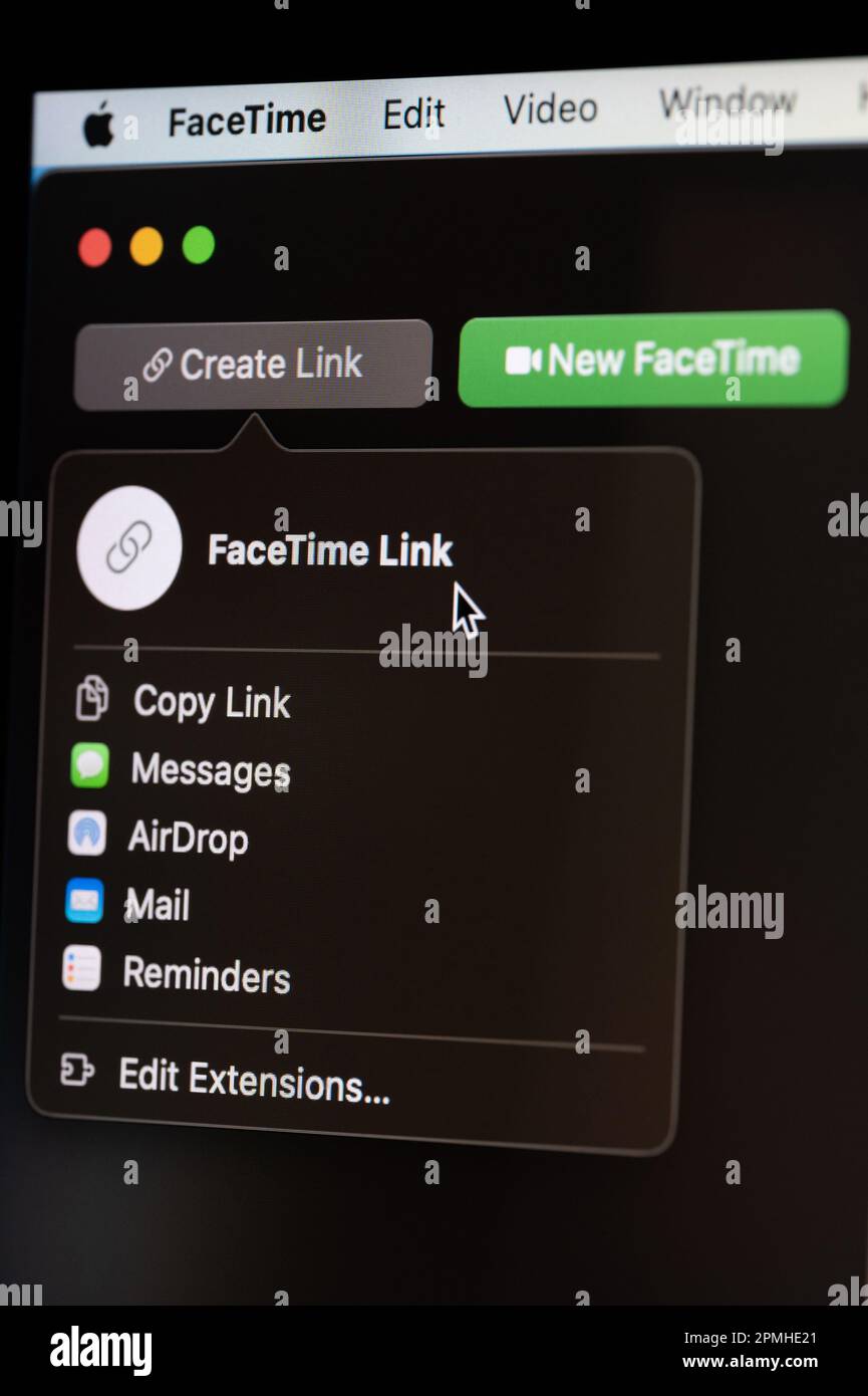 New york, USA - April 12, 2023: Making new facetime call on apple ...