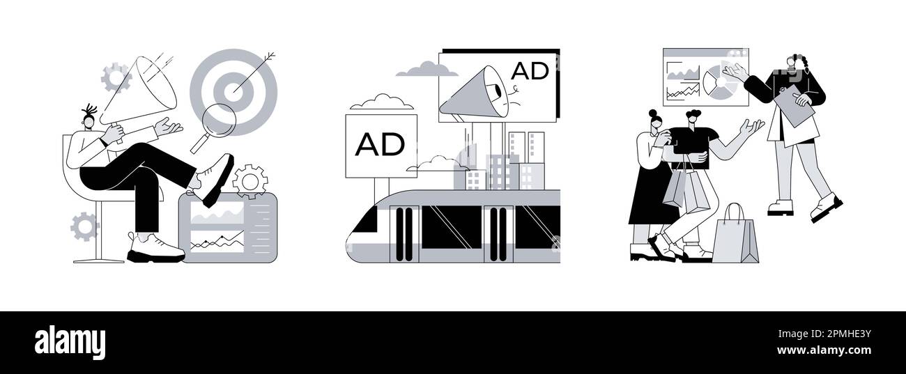 Product promotion abstract concept vector illustration set. Marketing ...