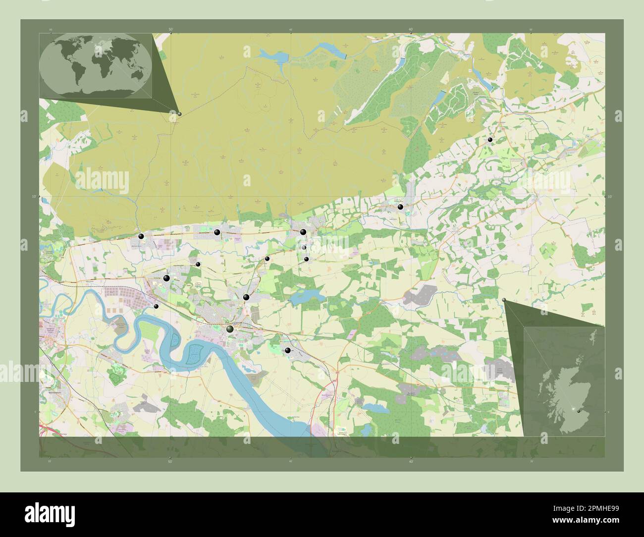 Clackmannanshire, region of Scotland - Great Britain. Open Street Map ...