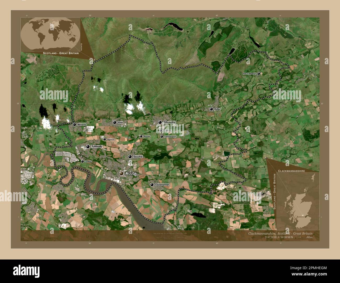 Clackmannanshire, region of Scotland - Great Britain. Low resolution ...