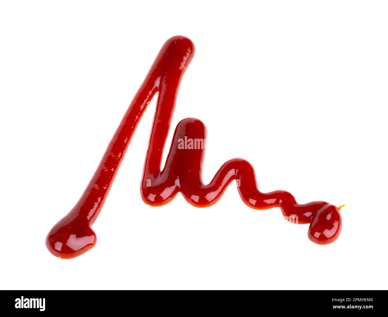 Red ketchup splashes isolated on white background. Drizzle of Barbecue ...