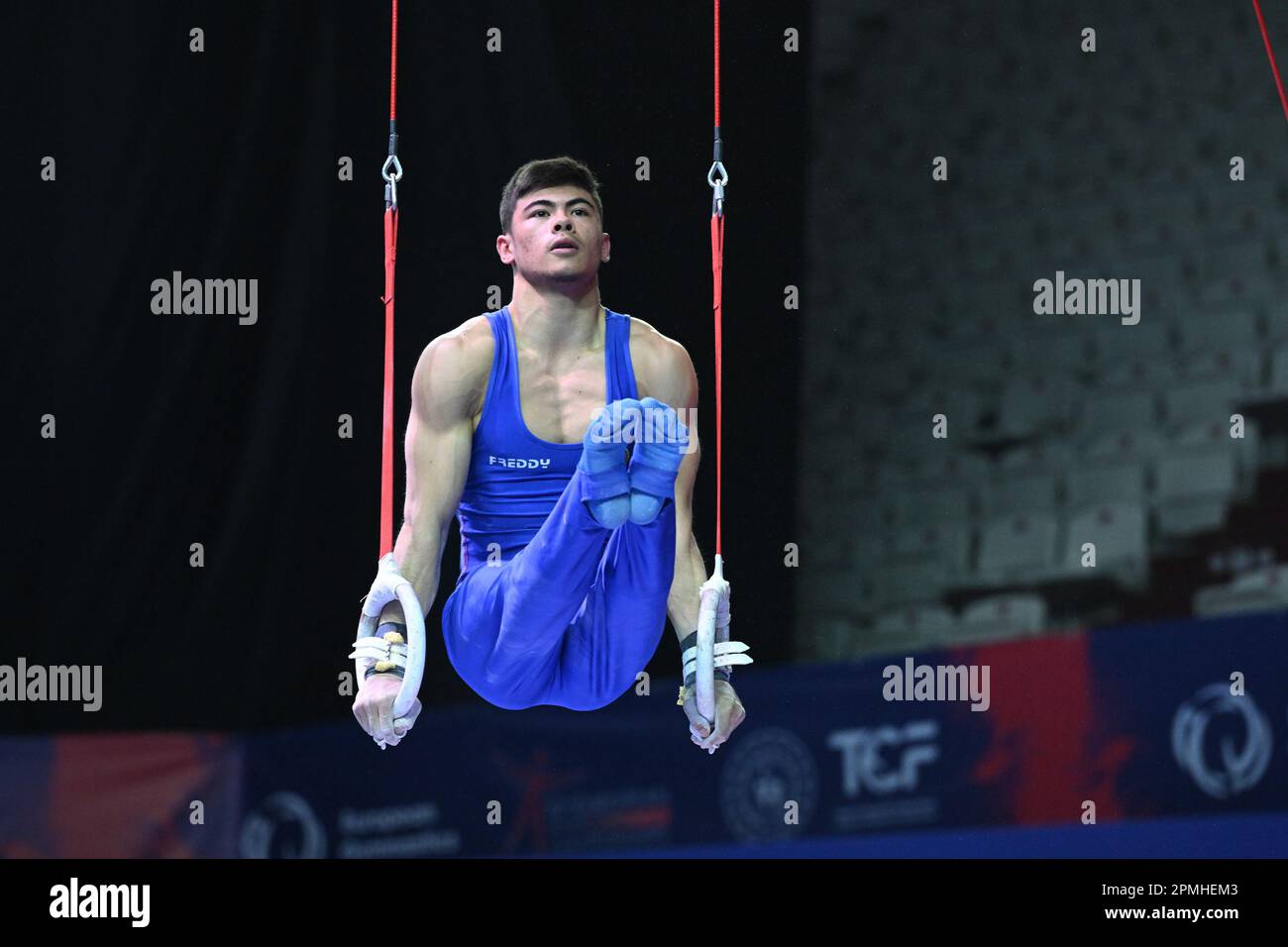 Antalya, Turkey. 13th Apr, 2023. ABBADINI Yumin (ITA) rings during the ...