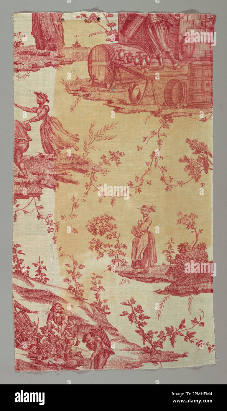 Textile, Les Vendanges; Designed by Jean-Baptiste Marie Huet (French ...