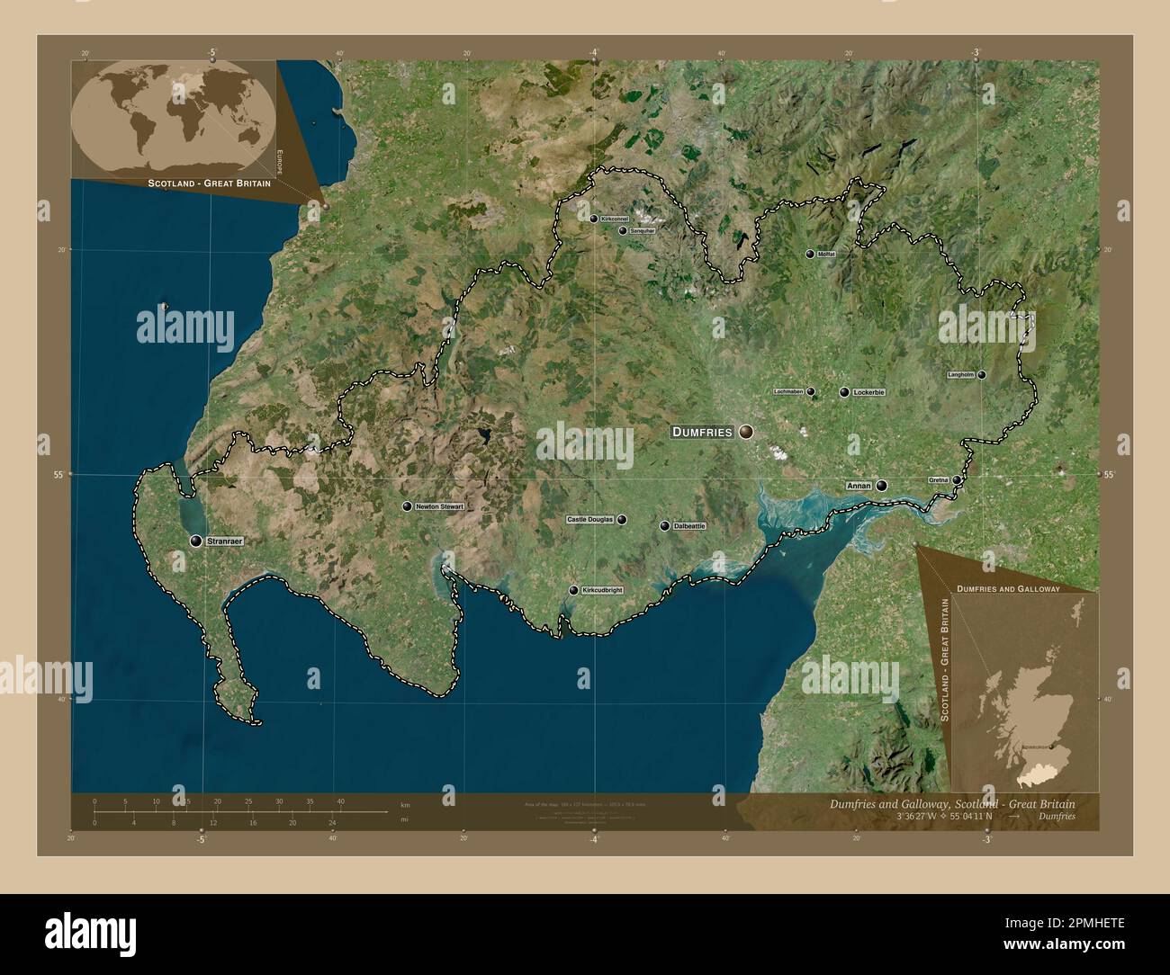 Dumfries and Galloway, region of Scotland - Great Britain. Low ...