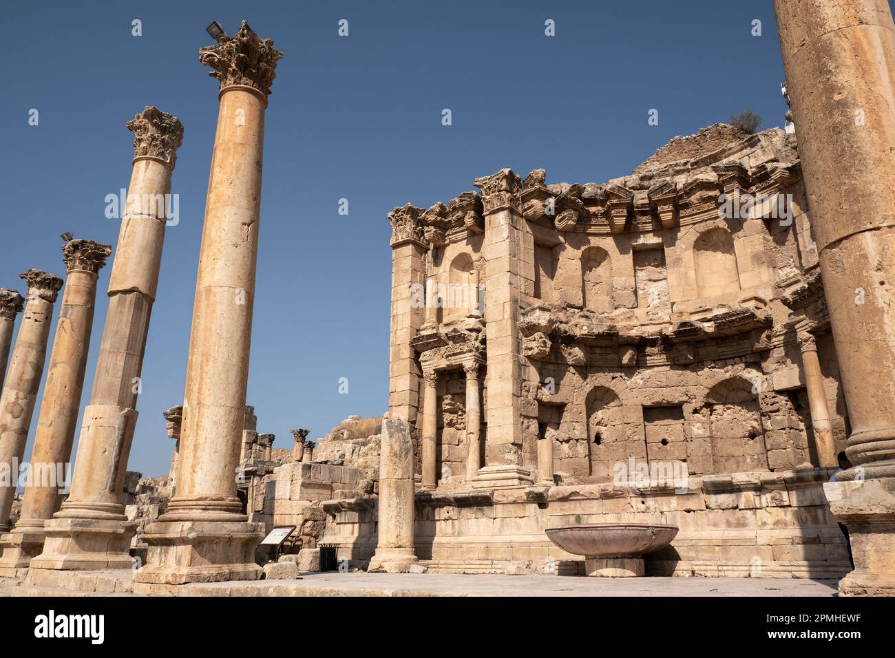 Nymphaeum monument consecrated to the nymphs, Jerash, Jordan, Middle ...