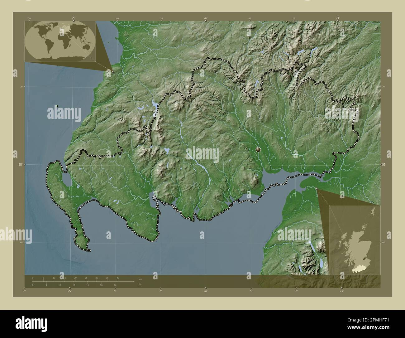 Dumfries and Galloway, region of Scotland - Great Britain. Elevation ...