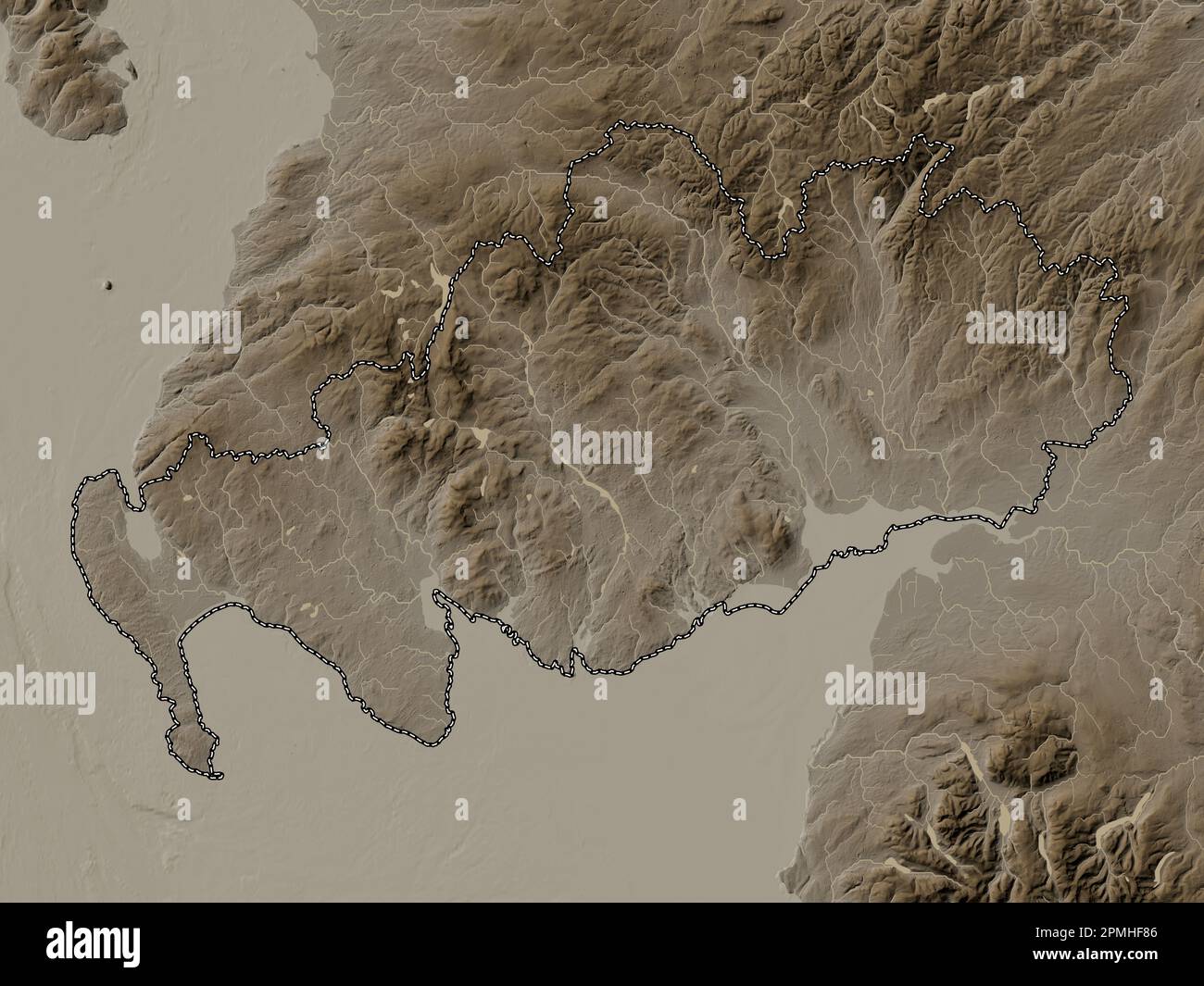 Dumfries and Galloway, region of Scotland - Great Britain. Elevation ...