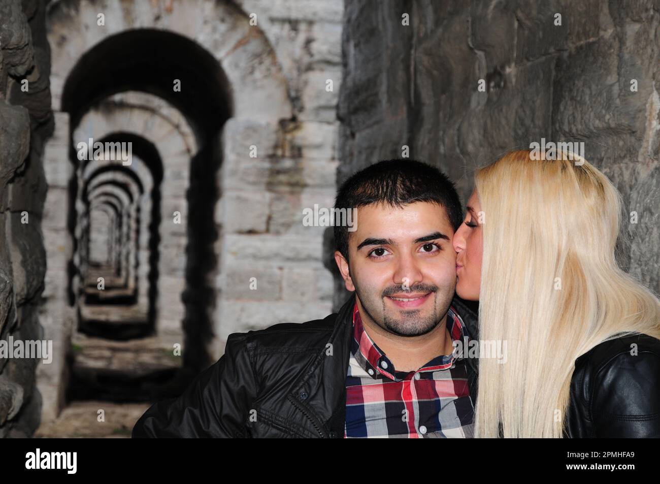 People posing in historical buildings in Turkey Stock Photo - Alamy
