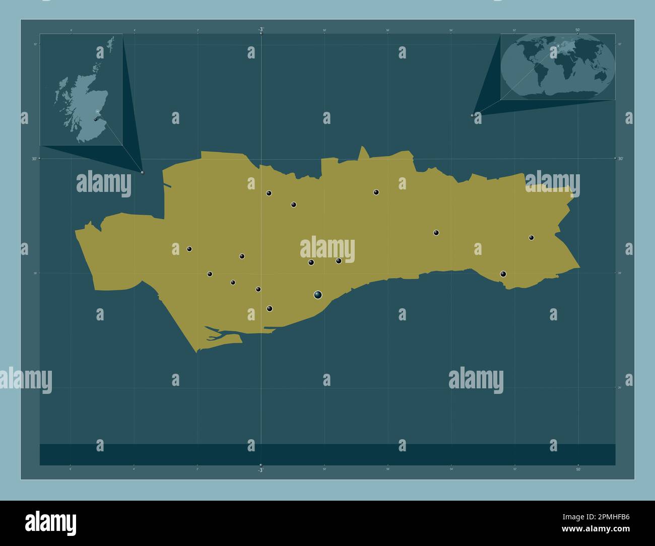 Dundee, region of Scotland - Great Britain. Solid color shape ...