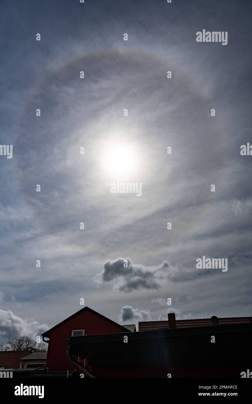 Franzburg, Germany. 13th Apr, 2023. A halo appearance in the sky. It is ...
