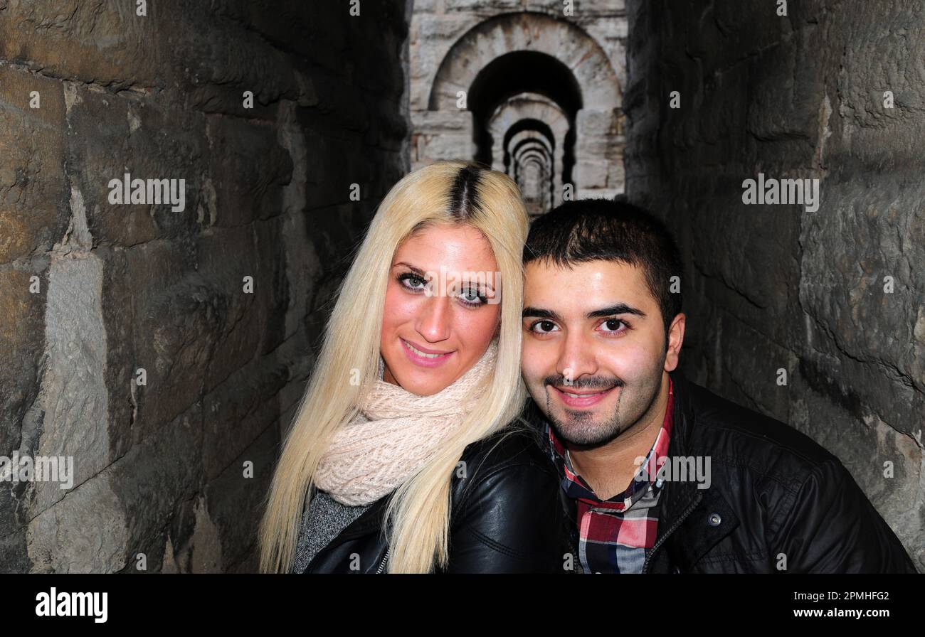 People posing in historical buildings in Turkey Stock Photo - Alamy