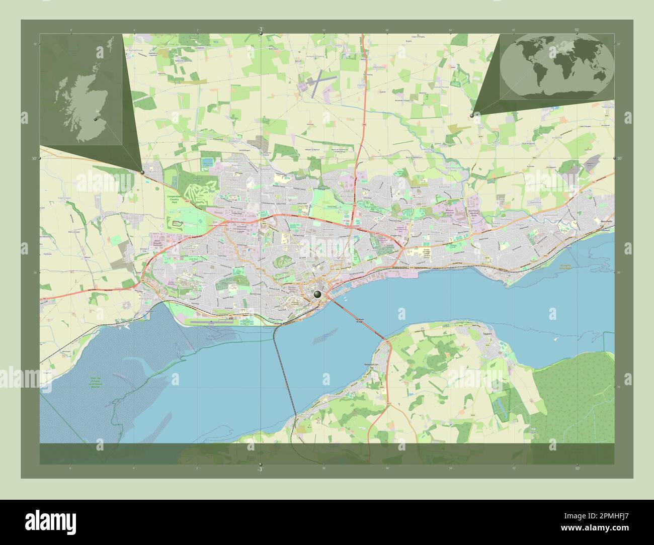 Dundee, region of Scotland - Great Britain. Open Street Map. Corner ...