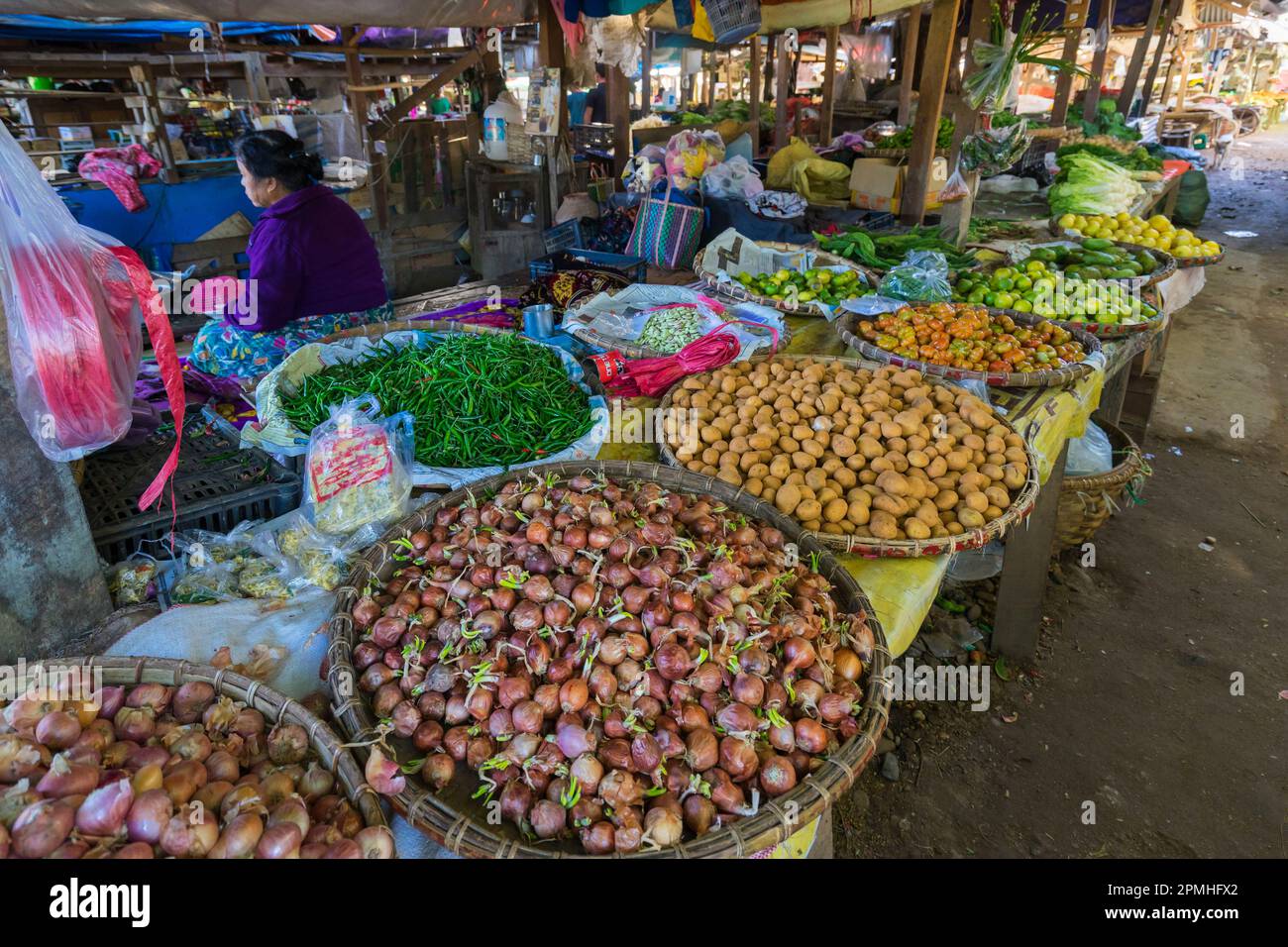 Vegetables at market, Hsipaw, Shan State, Myanmar (Burma), Asia Stock ...