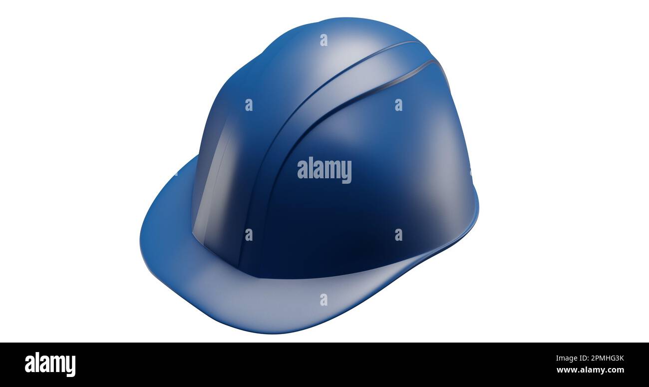 Blue safety helmet on an isolated background. 3D rendering Stock Photo ...