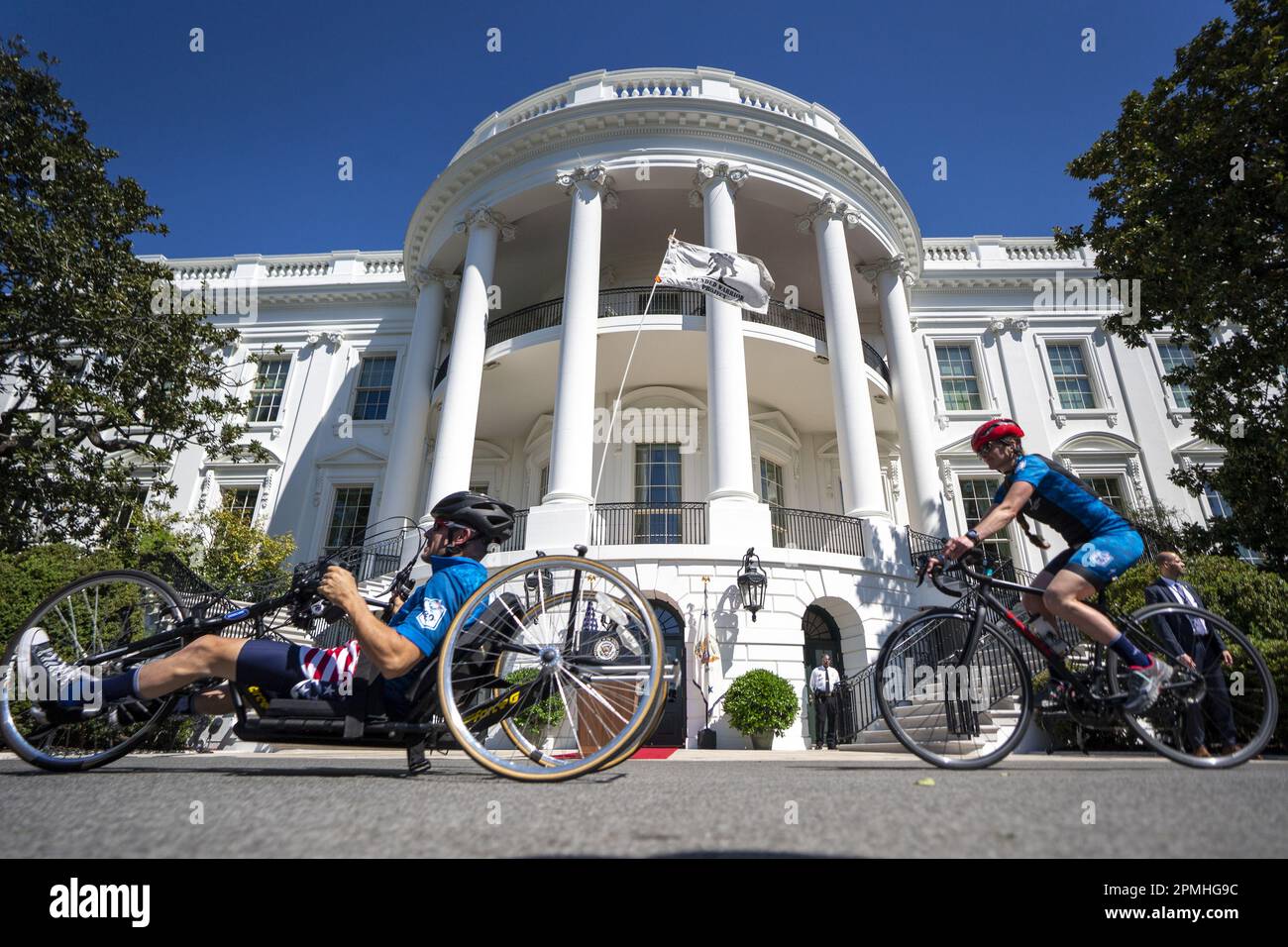 Washington, United States. 13th Apr, 2023. Wounded Warriors pedal past ...