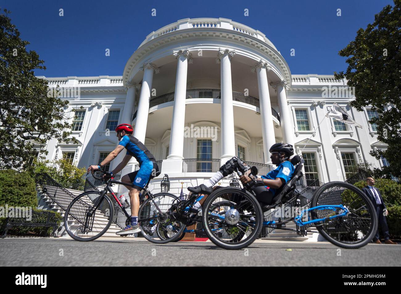Washington, United States. 13th Apr, 2023. Wounded Warriors pedal past ...