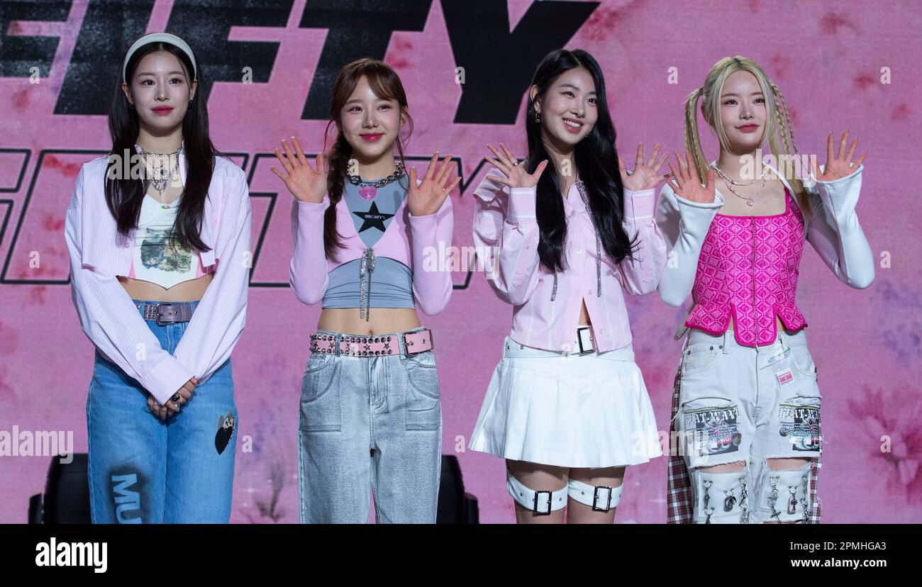 13 April 2023 - Seoul, South Korea: (L to R) Sio, Saena, Aran and Keena ...