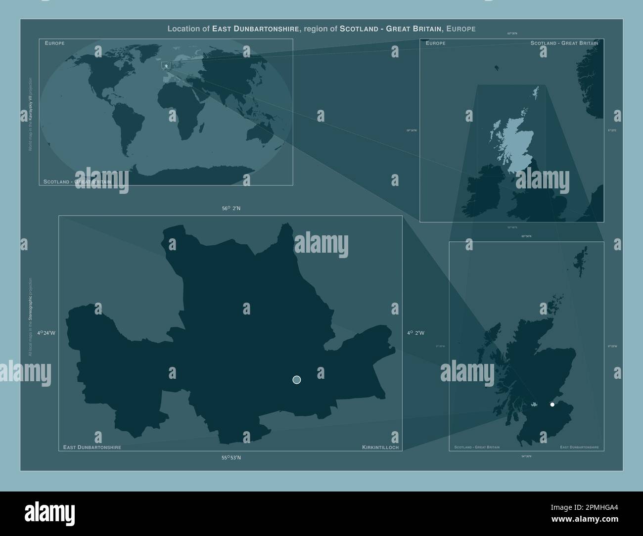 East Dunbartonshire, region of Scotland - Great Britain. Diagram ...