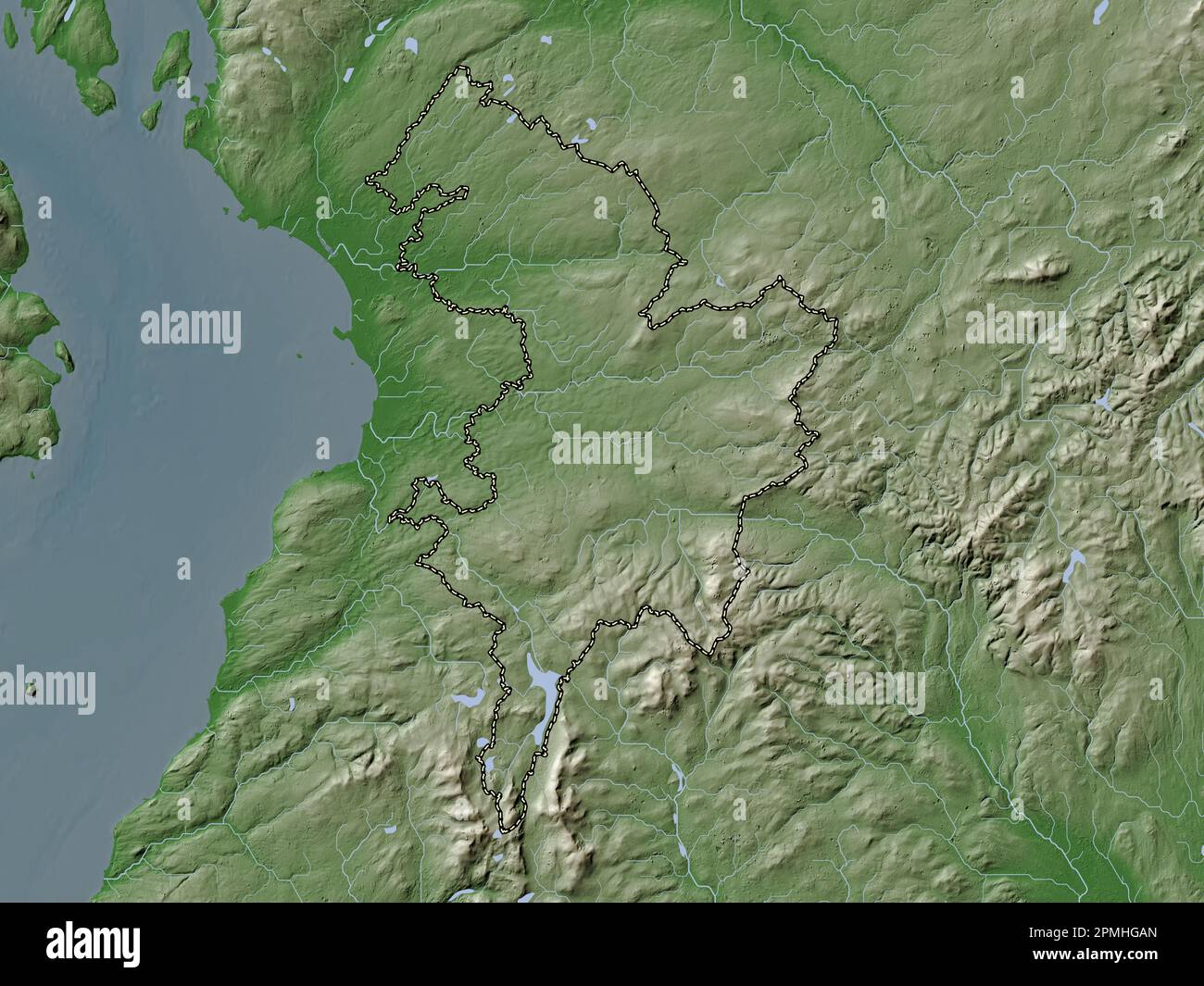 East Ayrshire, region of Scotland - Great Britain. Elevation map ...