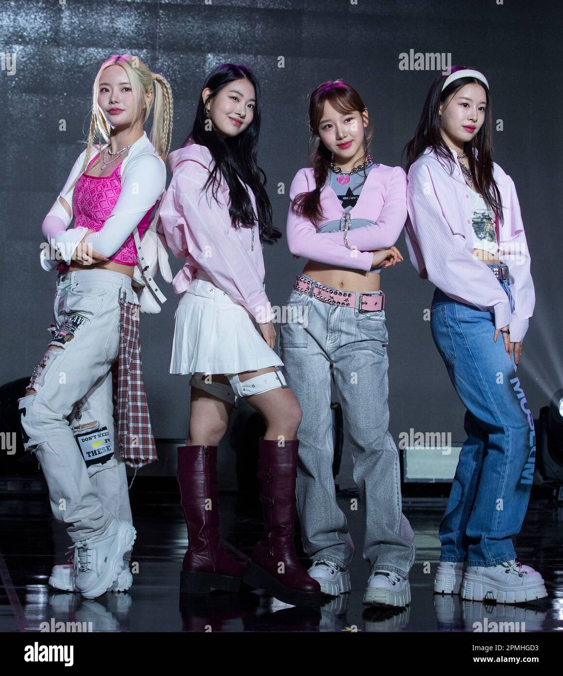 13 April 2023 - Seoul, South Korea: (L to R) Keena, Aran, Saena and Sio ...