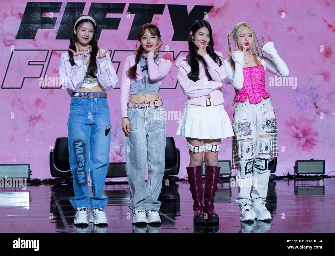 13 April 2023 - Seoul, South Korea: (L to R) Sio, Saena, Aran and Keena ...