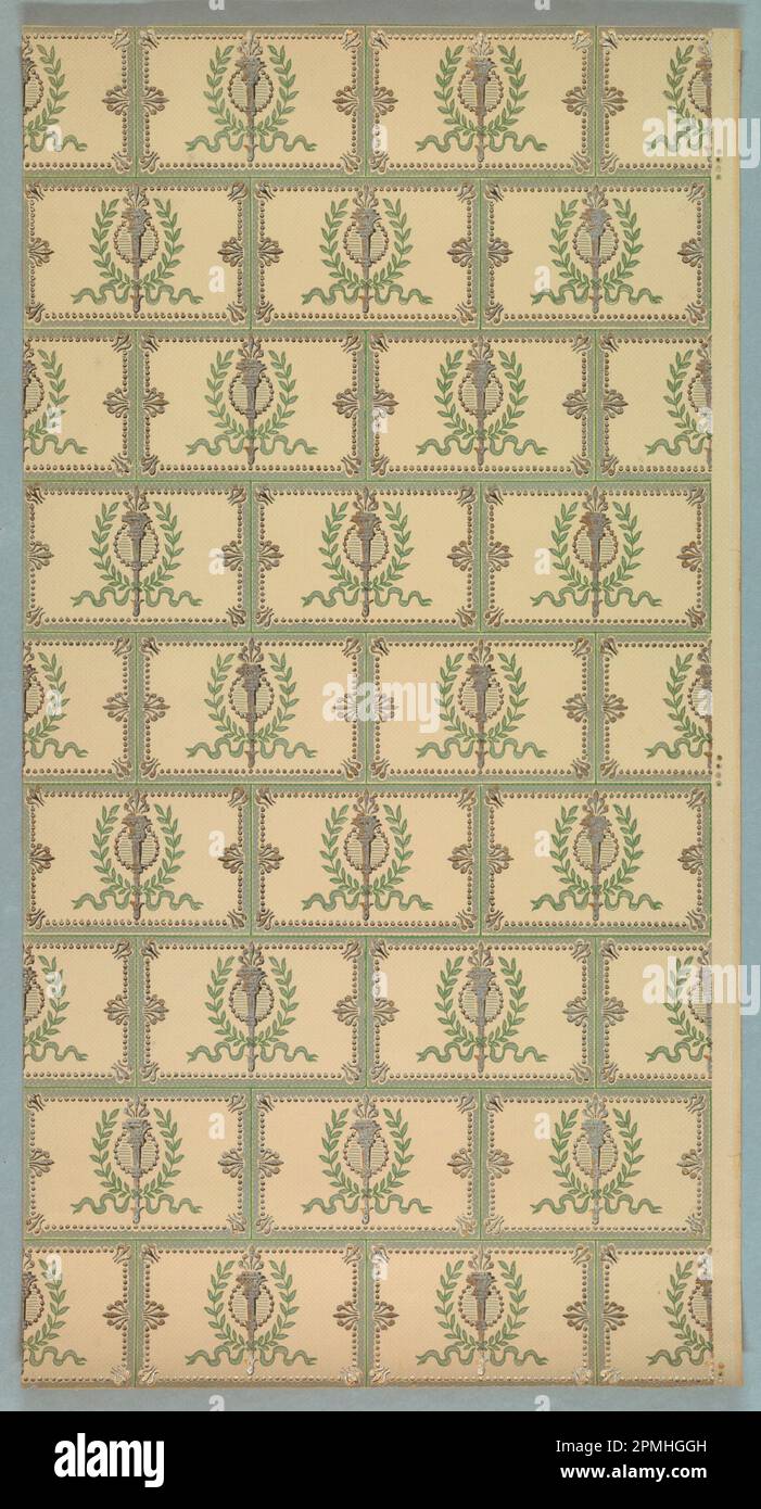 Sidewall (USA); machine-printed paper, liquid mica; 89.5 x 47 cm (35 1/ ...
