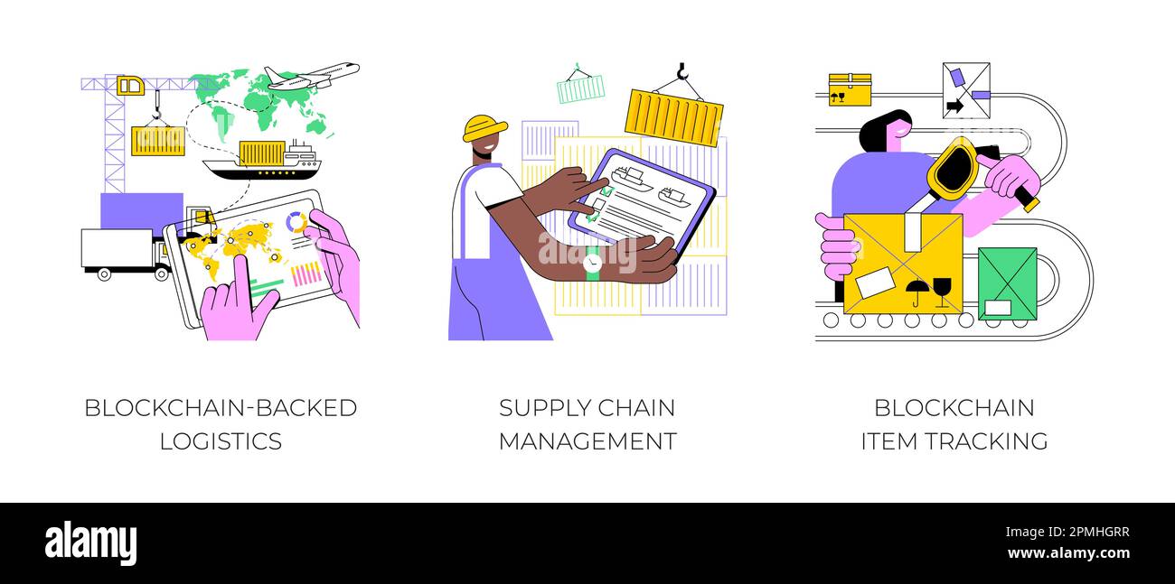 Supply chain management tablet Stock Vector Images - Alamy