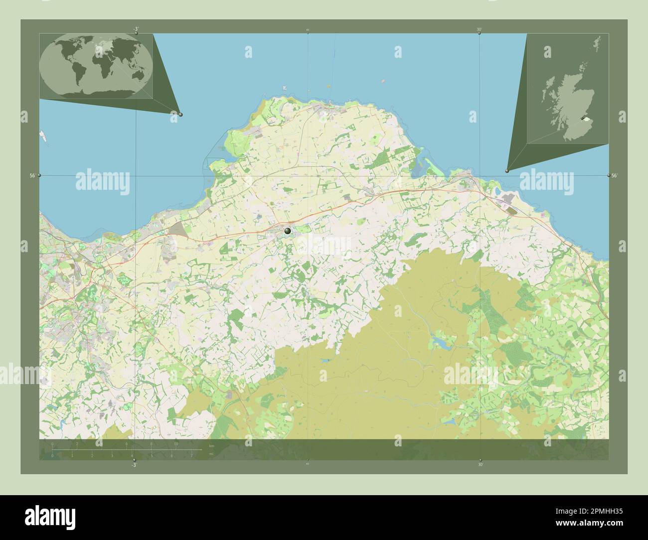 East Lothian, region of Scotland - Great Britain. Open Street Map ...