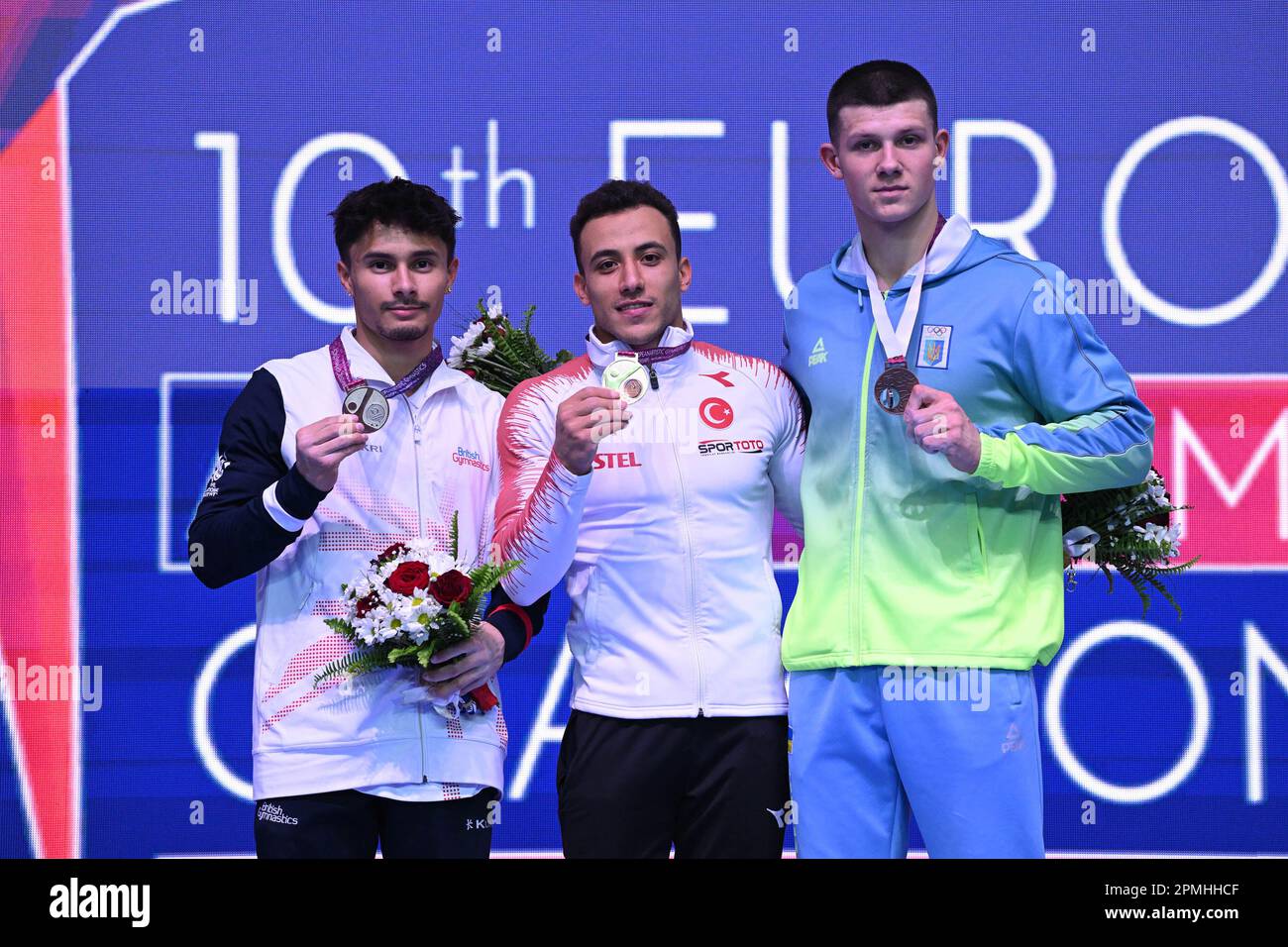Antalya, Turkey. 13th Apr, 2023. AA podium: gold medal ASIL Adem ...
