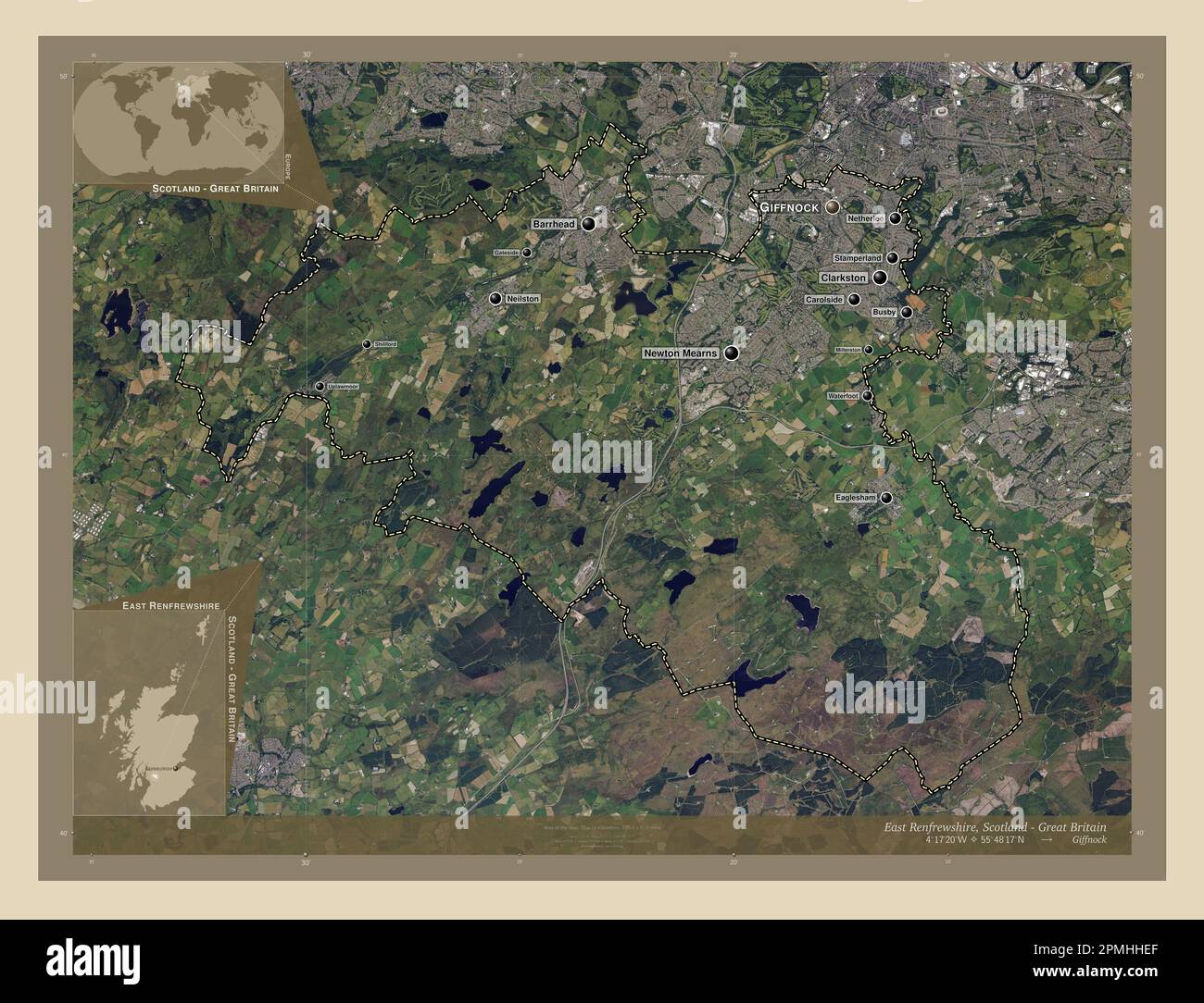 East Renfrewshire, region of Scotland - Great Britain. High resolution ...