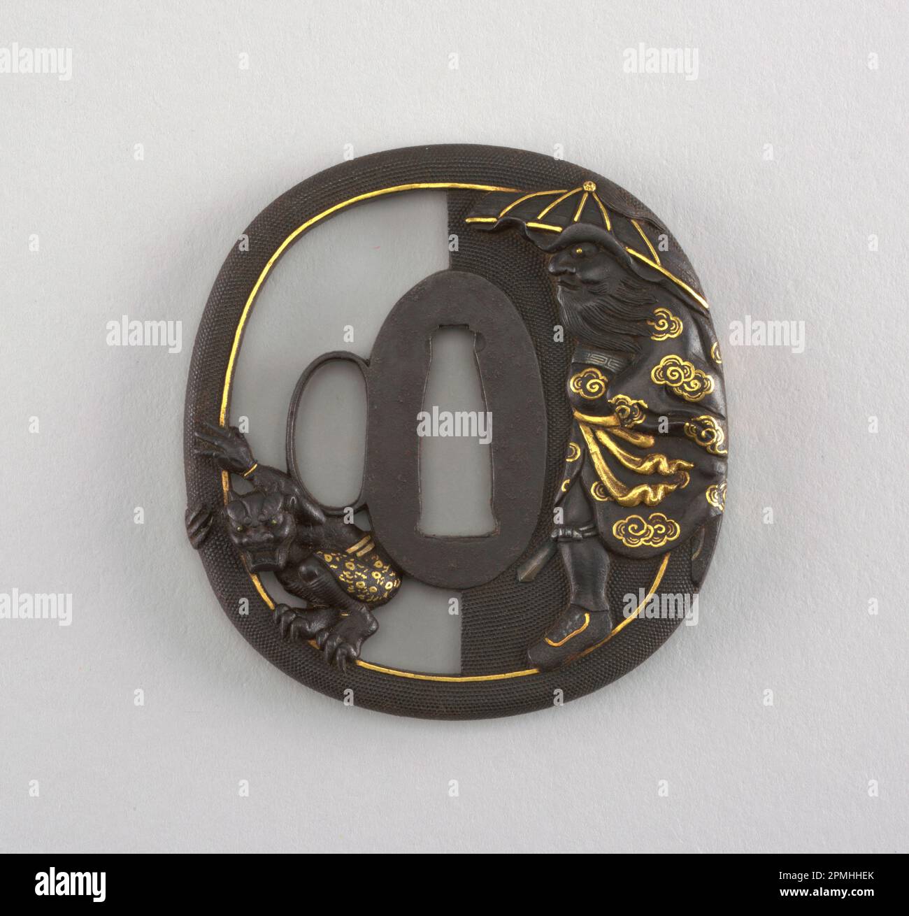 Tsuba; iron, gold Stock Photo - Alamy
