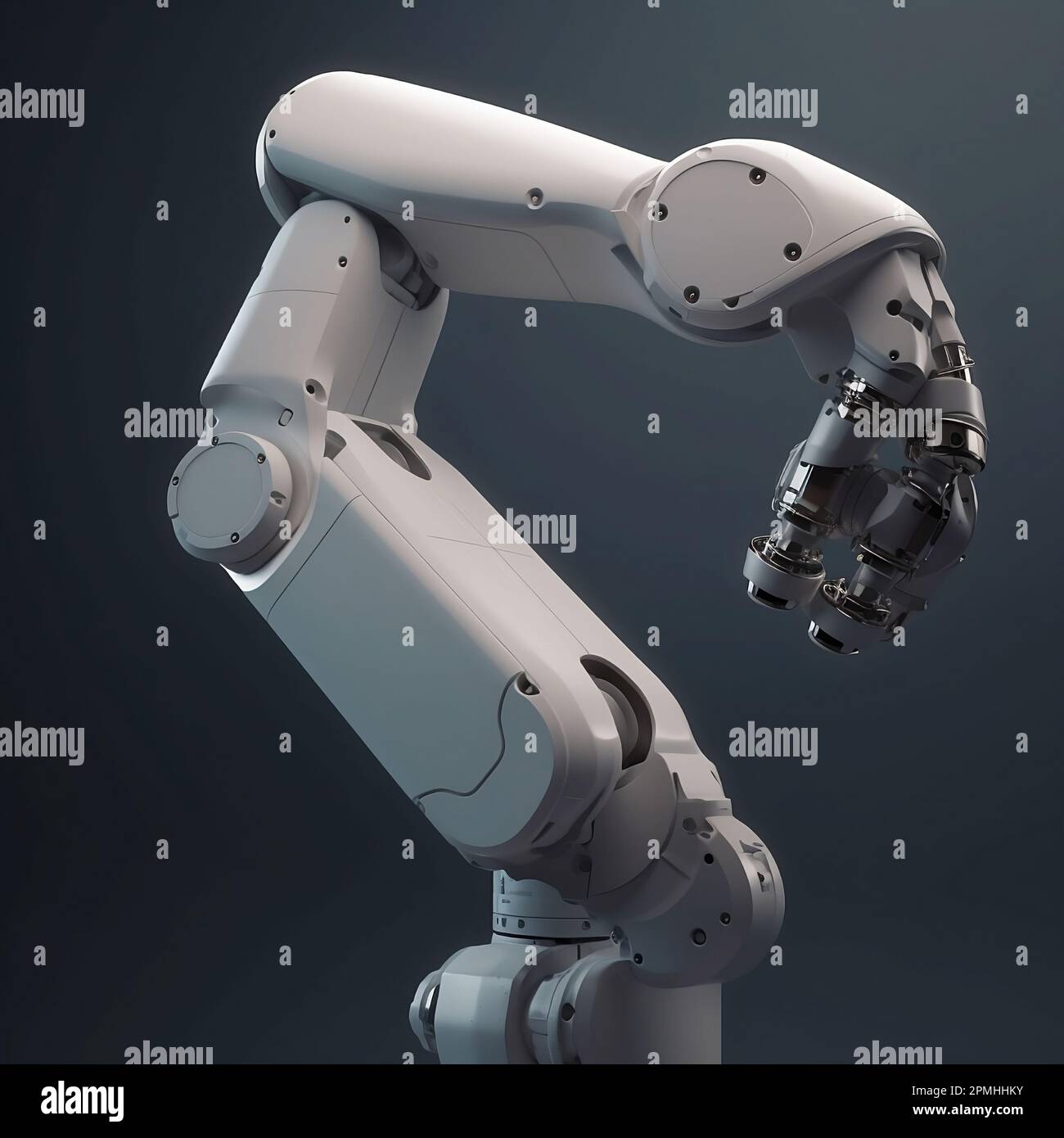 An AI-controlled robot arm, 3D modeling and rendering Stock Photo - Alamy