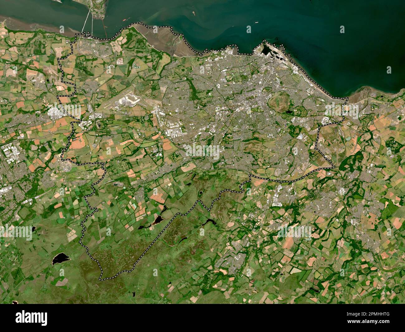Edinburgh, region of Scotland - Great Britain. Low resolution satellite ...