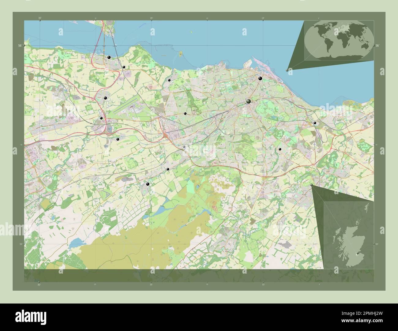 Edinburgh, region of Scotland - Great Britain. Open Street Map ...