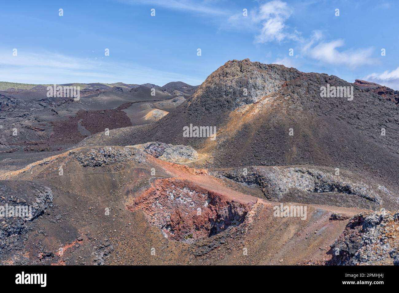 Sierra Negro Volcano and surrounding volcanic landscape on Isabela ...