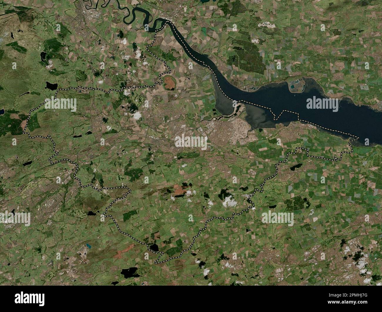 Falkirk, region of Scotland - Great Britain. High resolution satellite ...