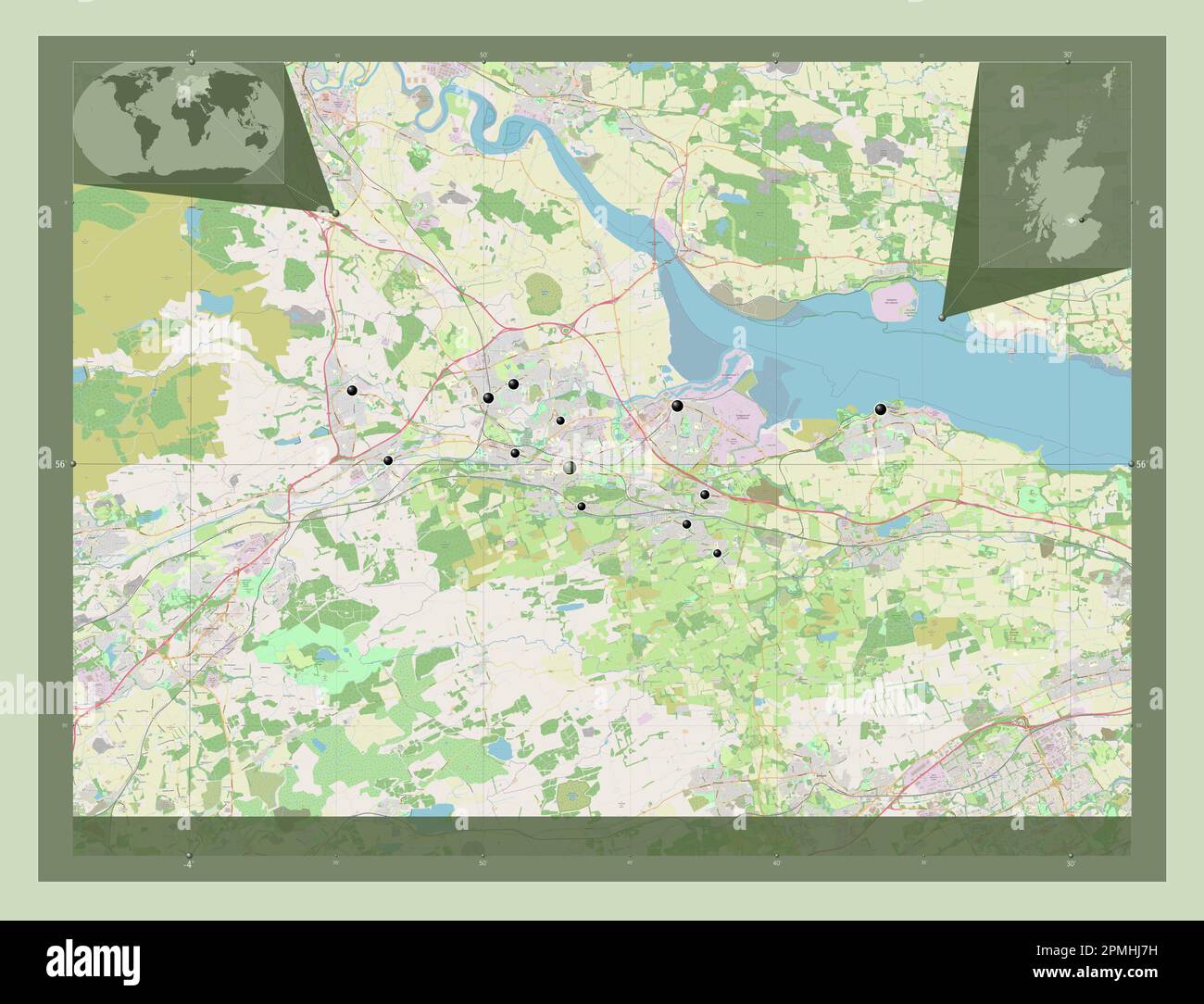 Falkirk, region of Scotland - Great Britain. Open Street Map. Locations ...