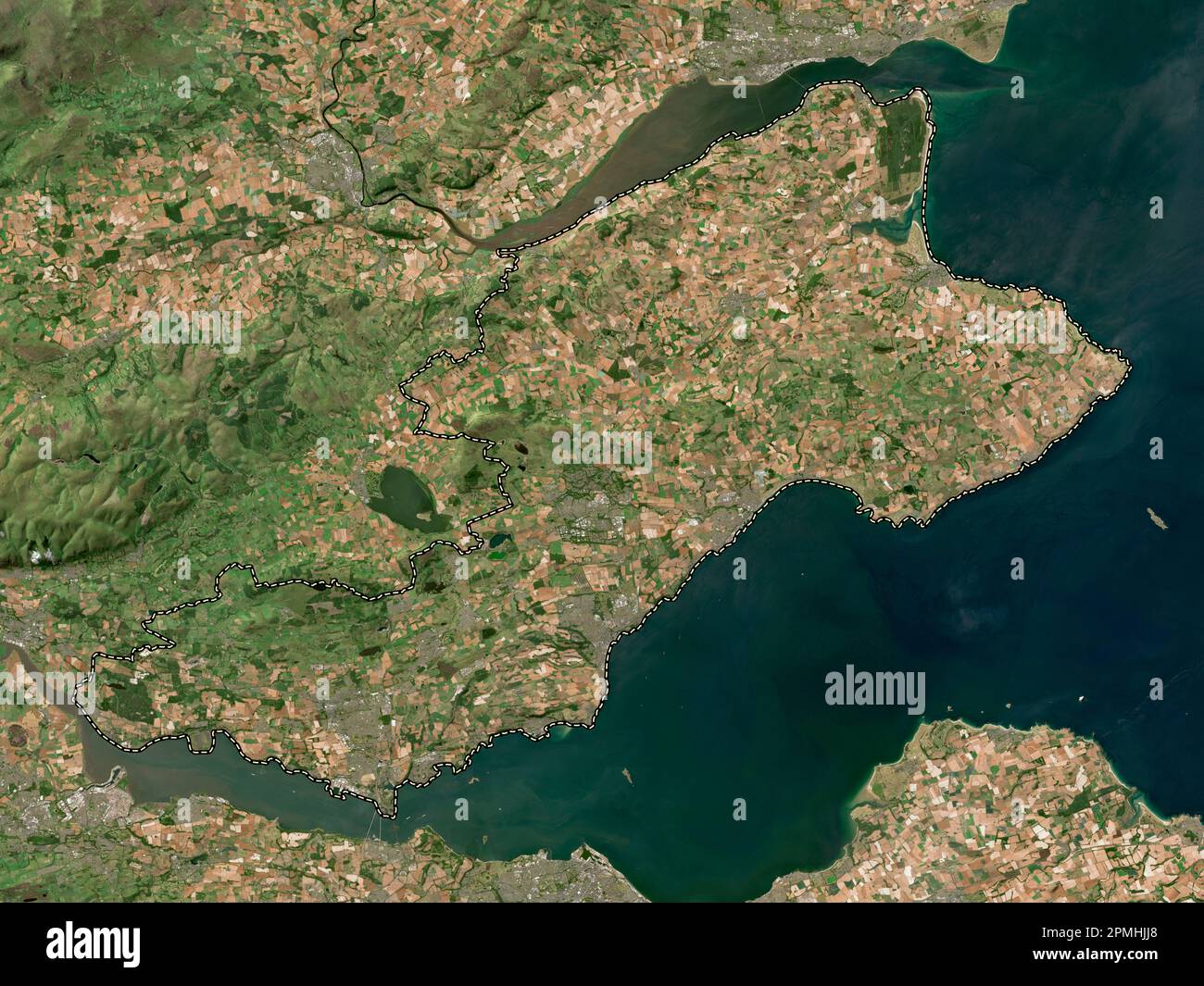 Fife, region of Scotland - Great Britain. Low resolution satellite map ...