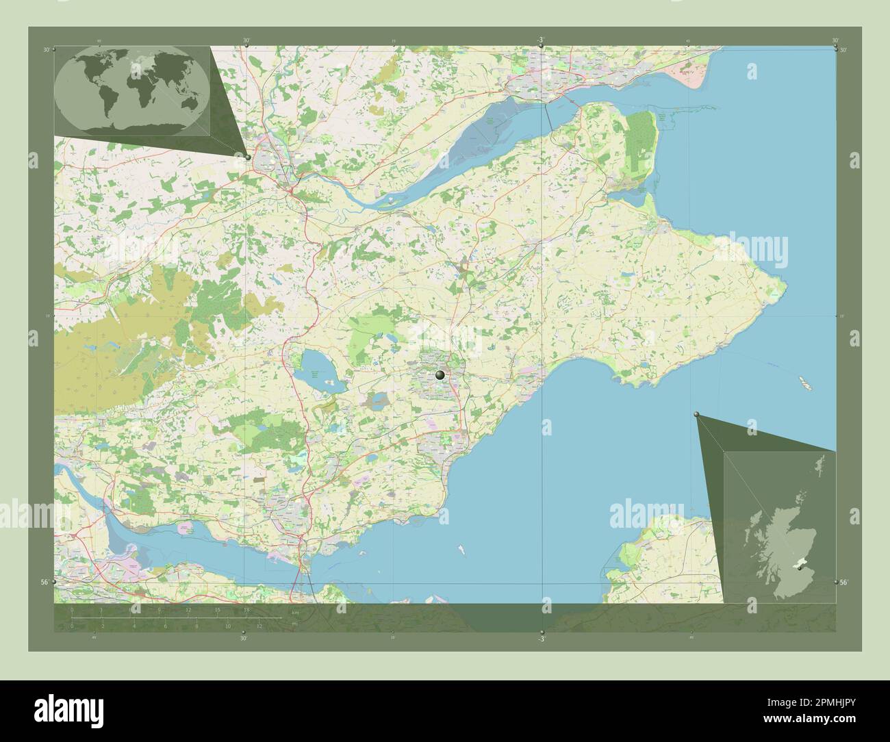 Fife, region of Scotland - Great Britain. Open Street Map. Corner ...