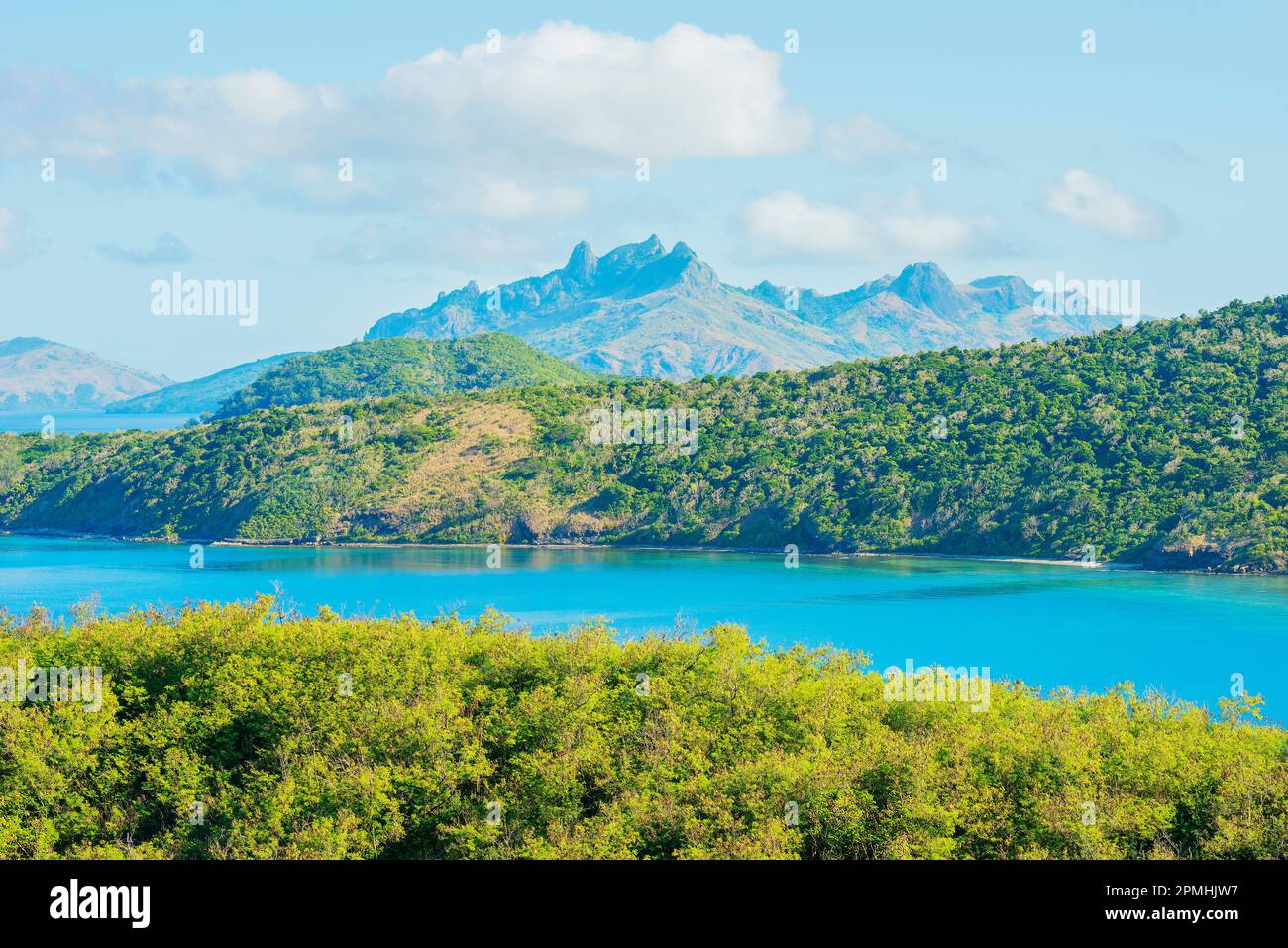 View of Drawaqa Island, Waya and Nanuya Balavu Island, Yasawa islands ...