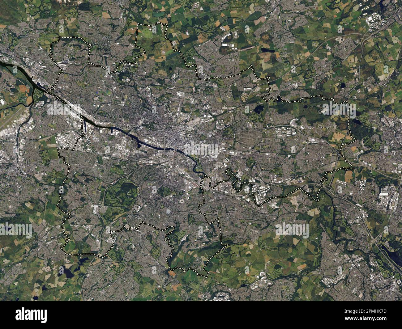 Glasgow, region of Scotland - Great Britain. High resolution satellite map Stock Photo - Alamy