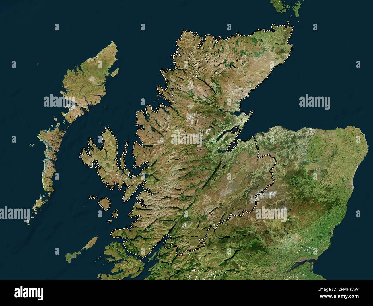 Highland, region of Scotland - Great Britain. High resolution satellite ...