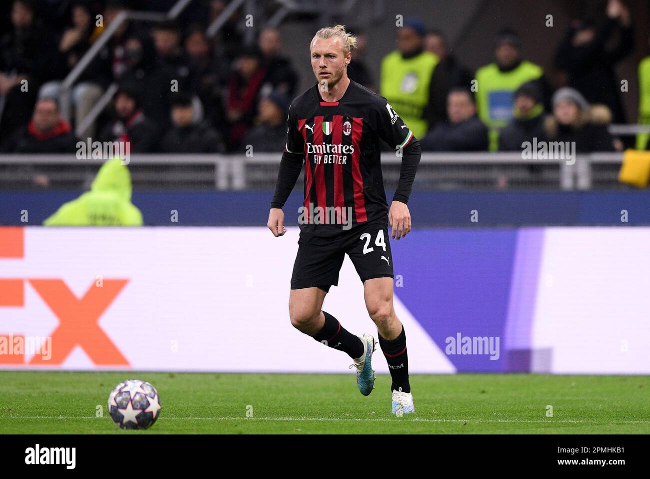 Milan, Italy. 12th Apr, 2023. Simon Kjaer of AC Milan during the UEFA ...