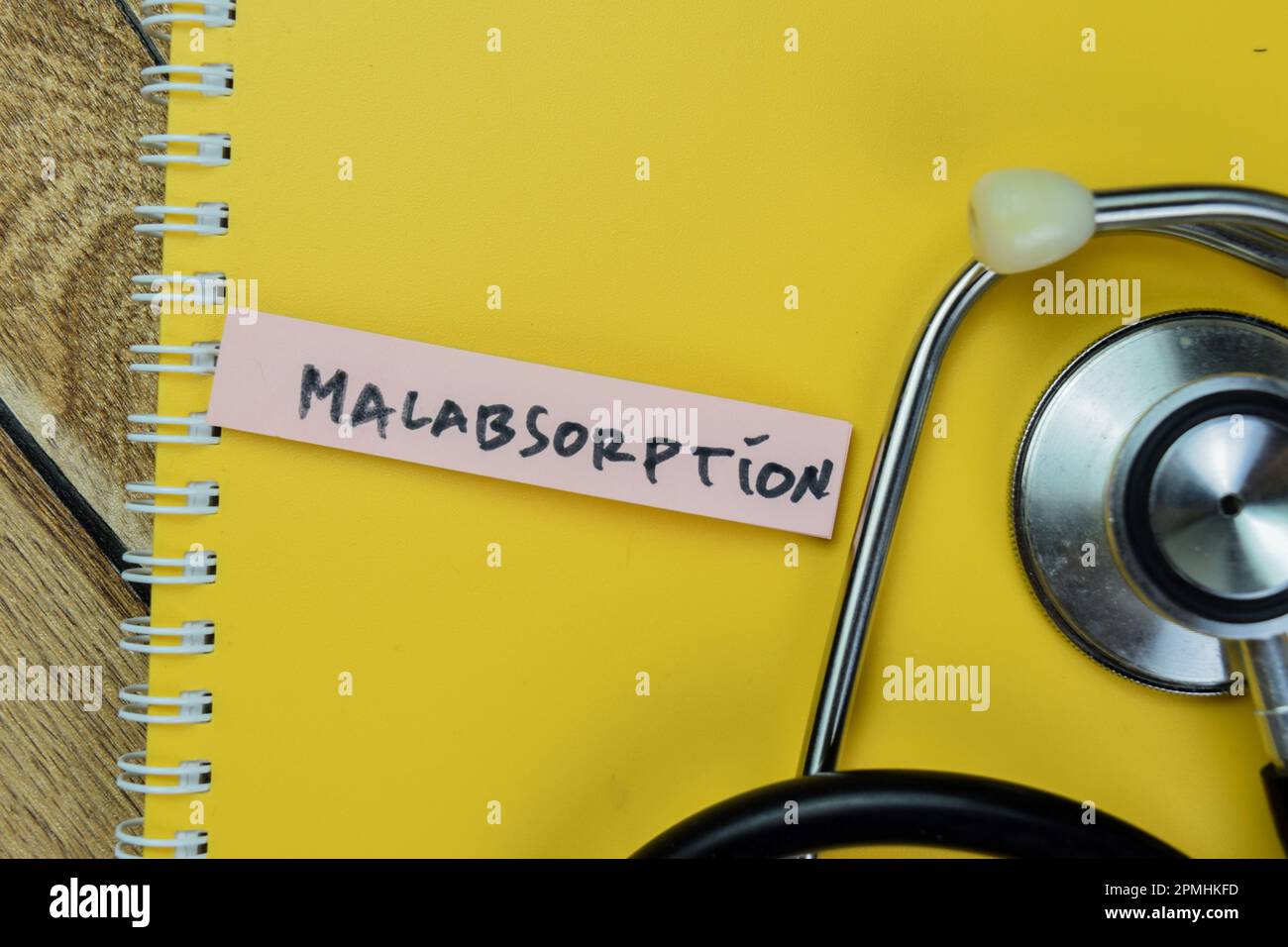 Concept of Malabsorption write on sticky notes with stethoscope ...