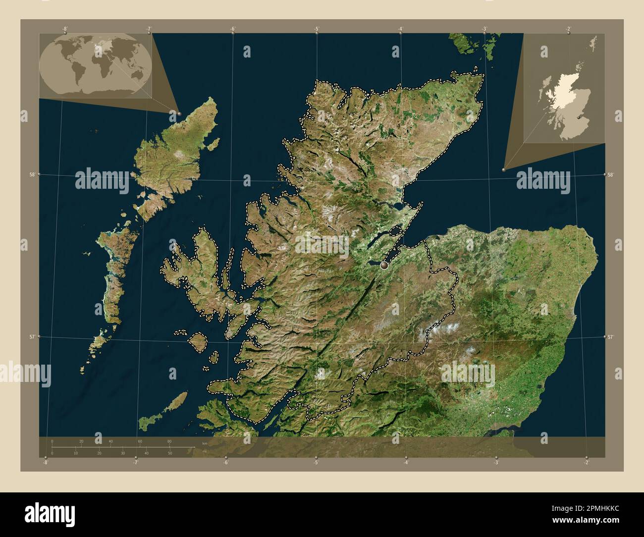 Highland, region of Scotland - Great Britain. High resolution satellite ...